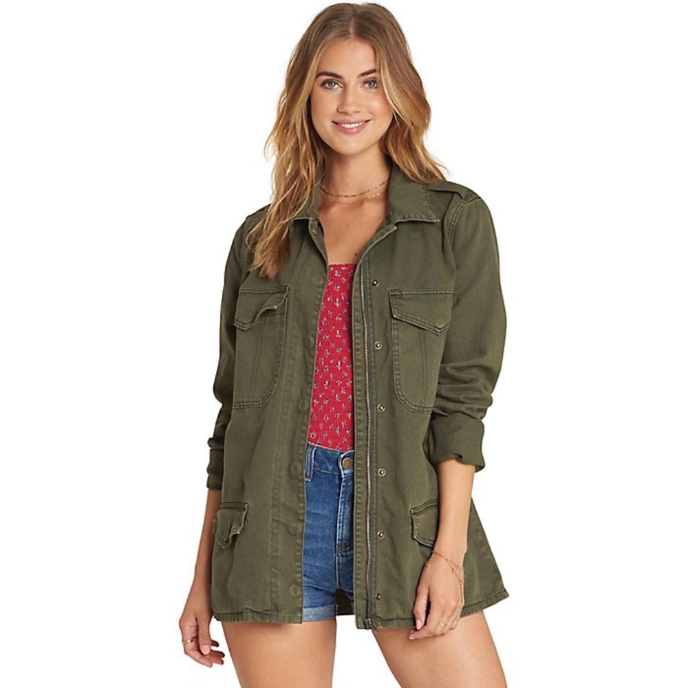 Billabong Olive Military Jacket - Gem